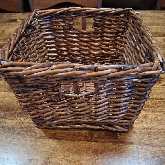 Accents | Rustic Brown Square Wicker Basket 9x9 | Poshmark